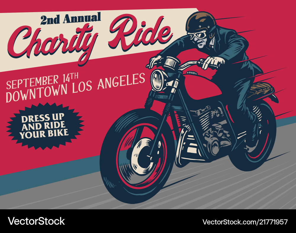 Old style motorcycle event poster Royalty Free Vector Image