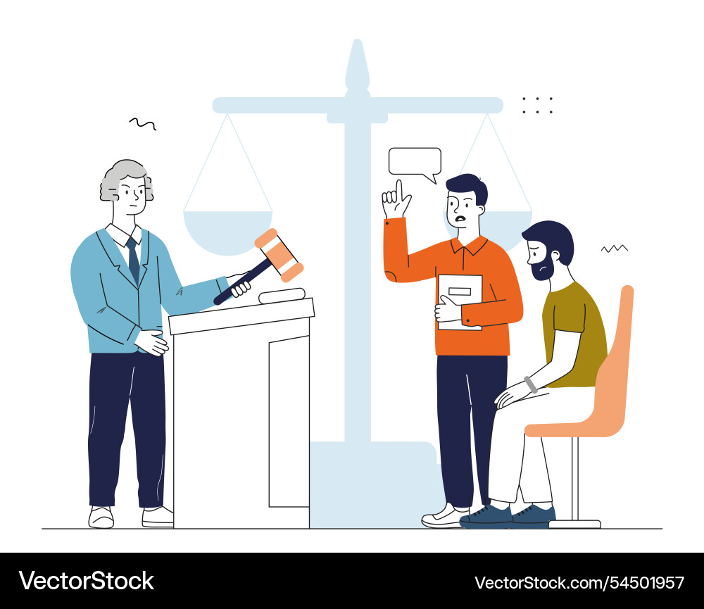 People in litigation judge lawyer prosecutor Vector Image