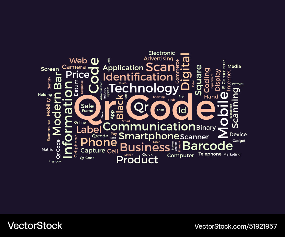 Qr code wordcloud template business concept Vector Image