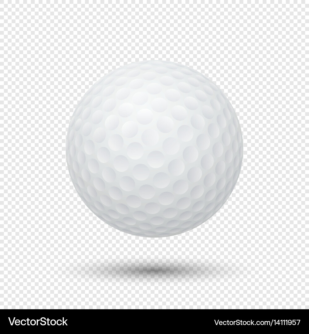 Realistic flying golf ball closeup isolated Vector Image
