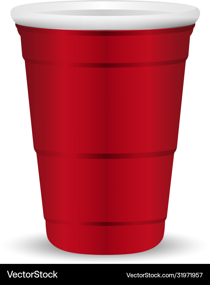 Red party cup realistic 3d Royalty Free Vector Image