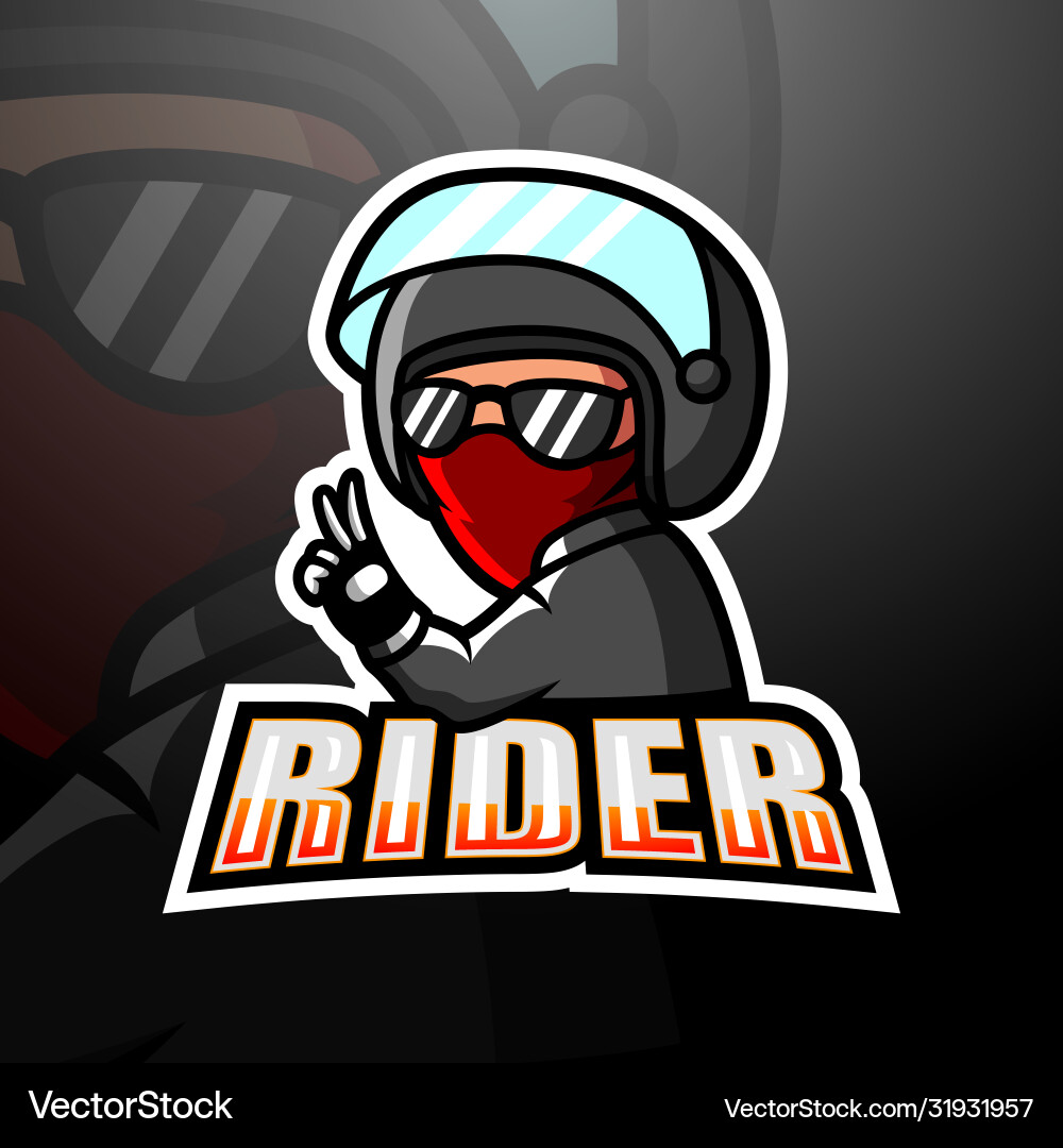 Rider mascot esport logo design Royalty Free Vector Image