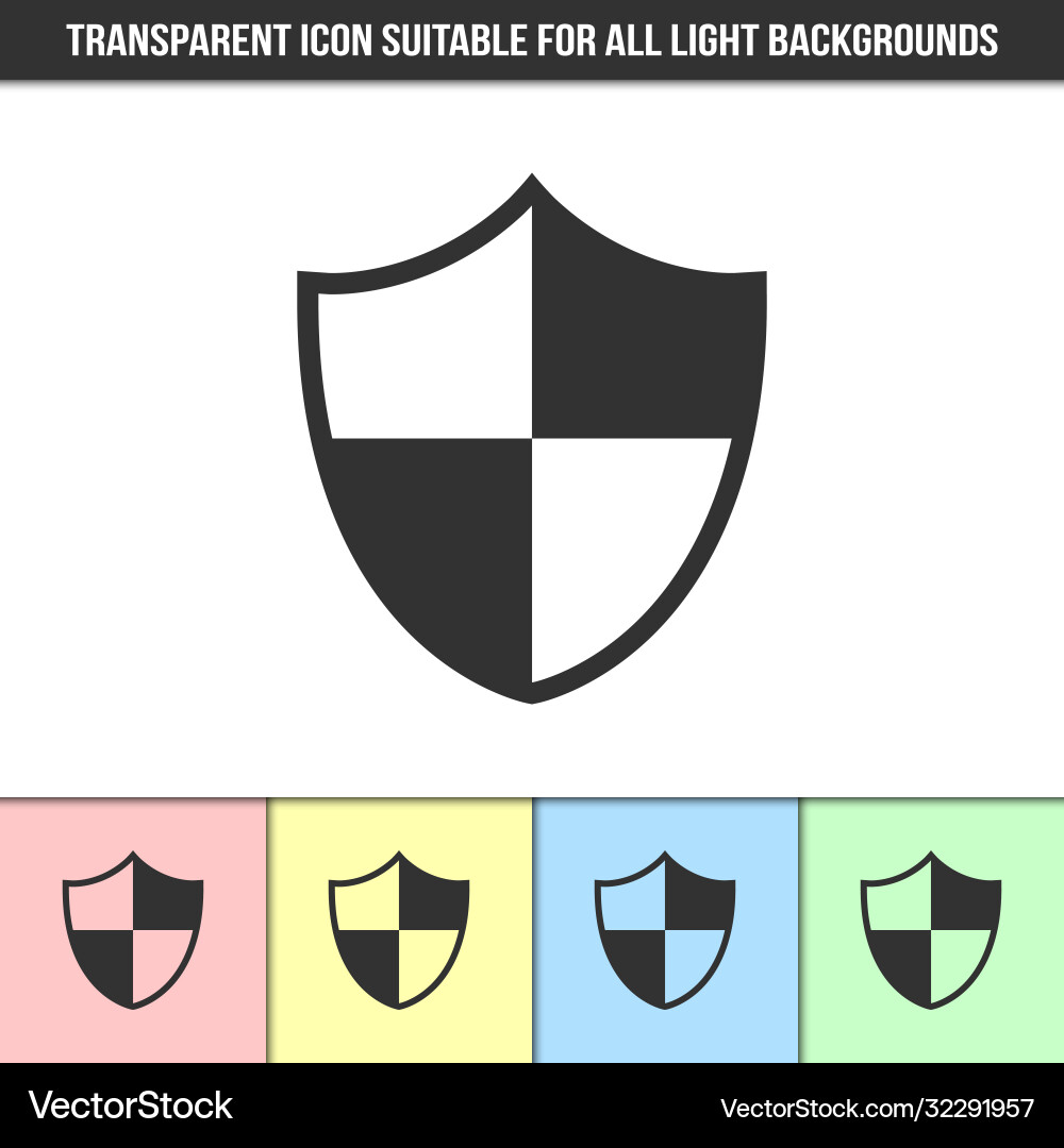 Simple outline transparent shield icon Royalty Free Vector