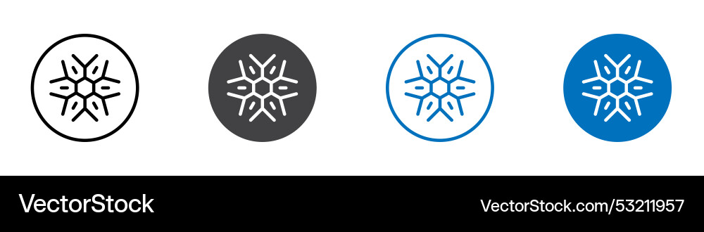 Snow icon flat editable mark set Royalty Free Vector Image