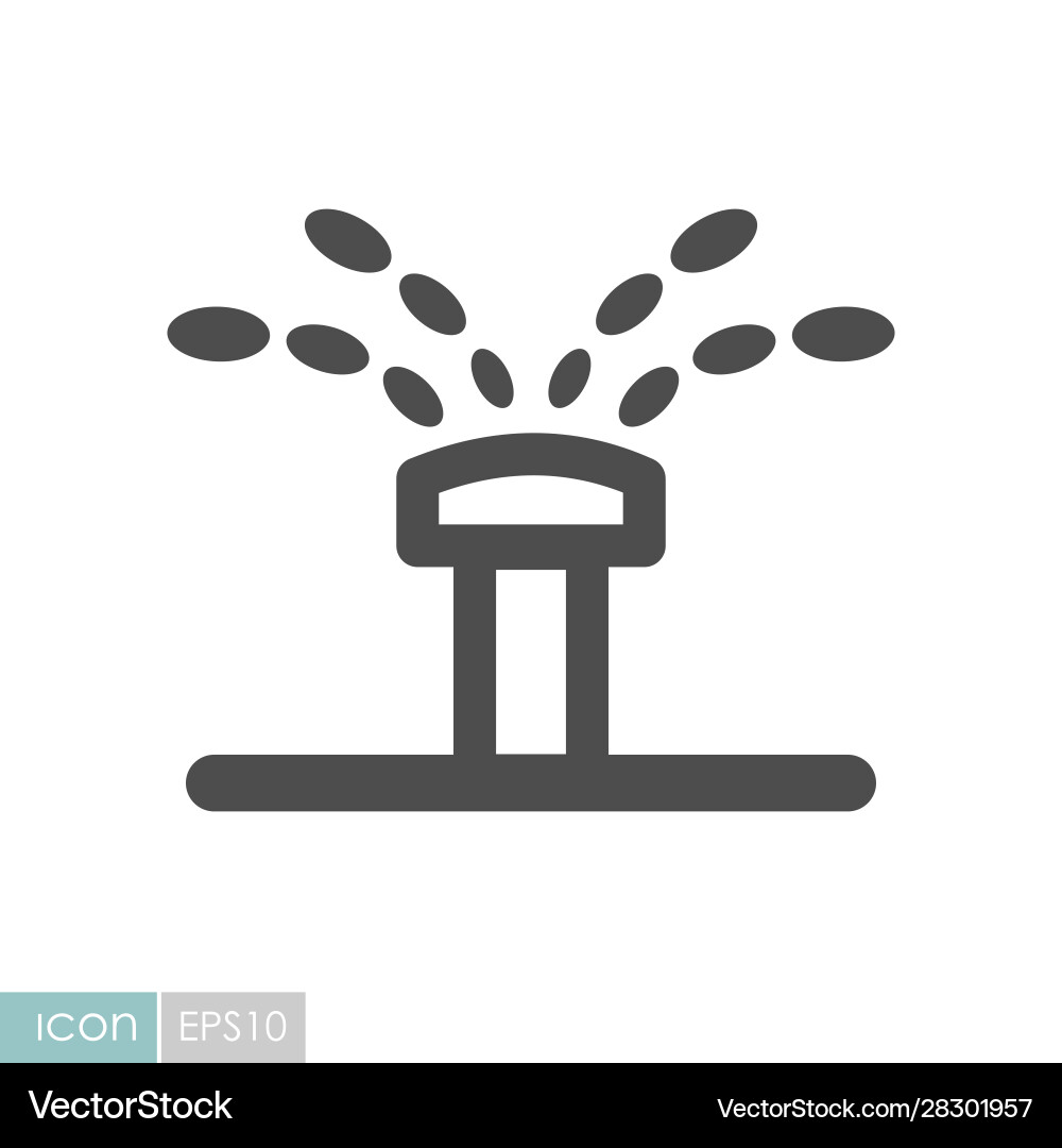 Water sprinkler irrigation flat icon Royalty Free Vector