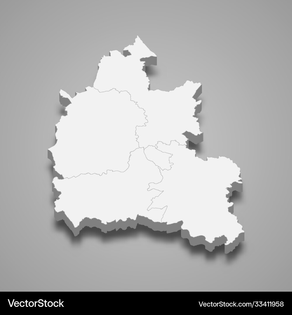 3D Oxfordshire County Map Royalty Free Vector Image