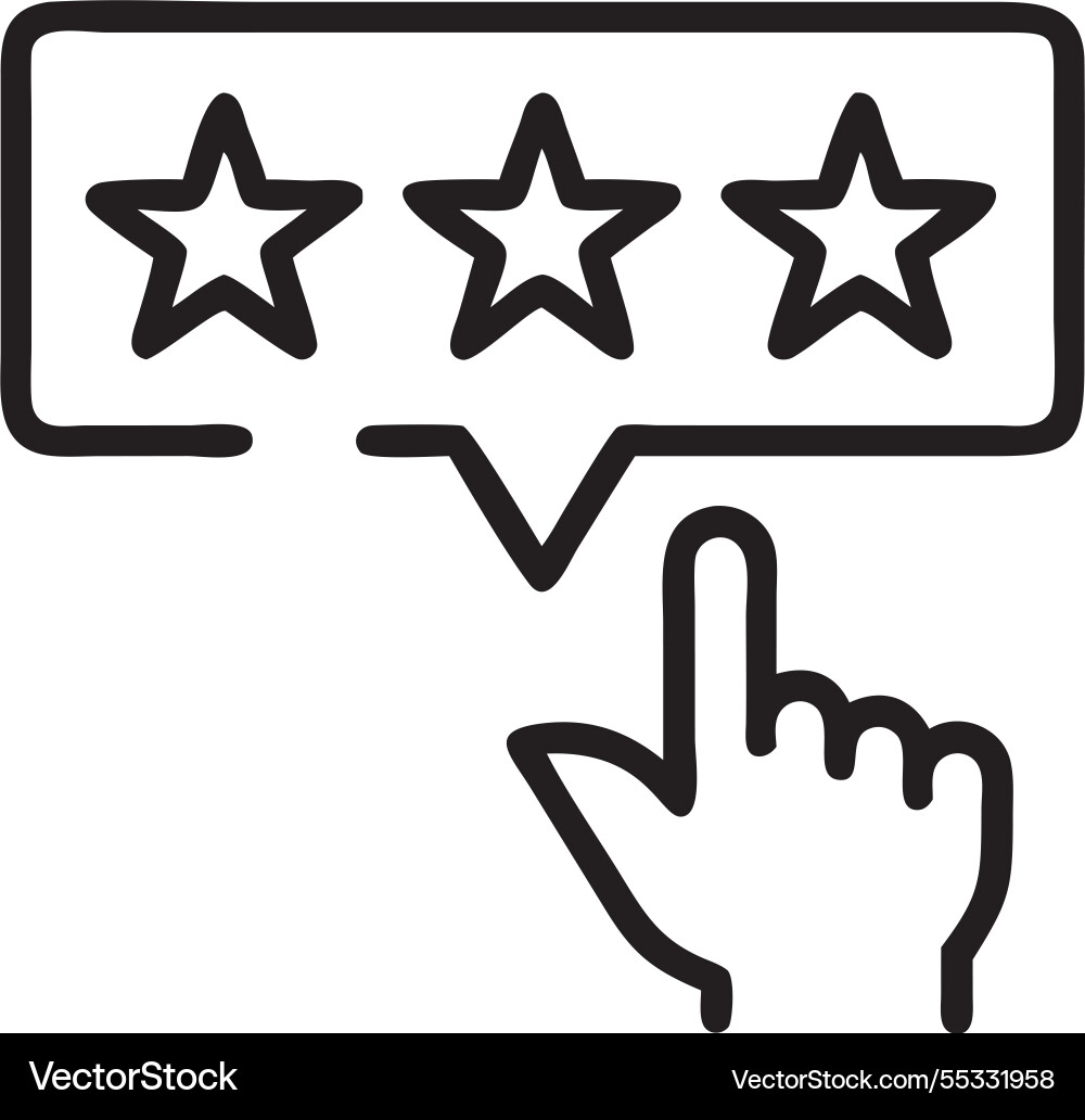 A customer completes 5 star satisfaction survey Vector Image