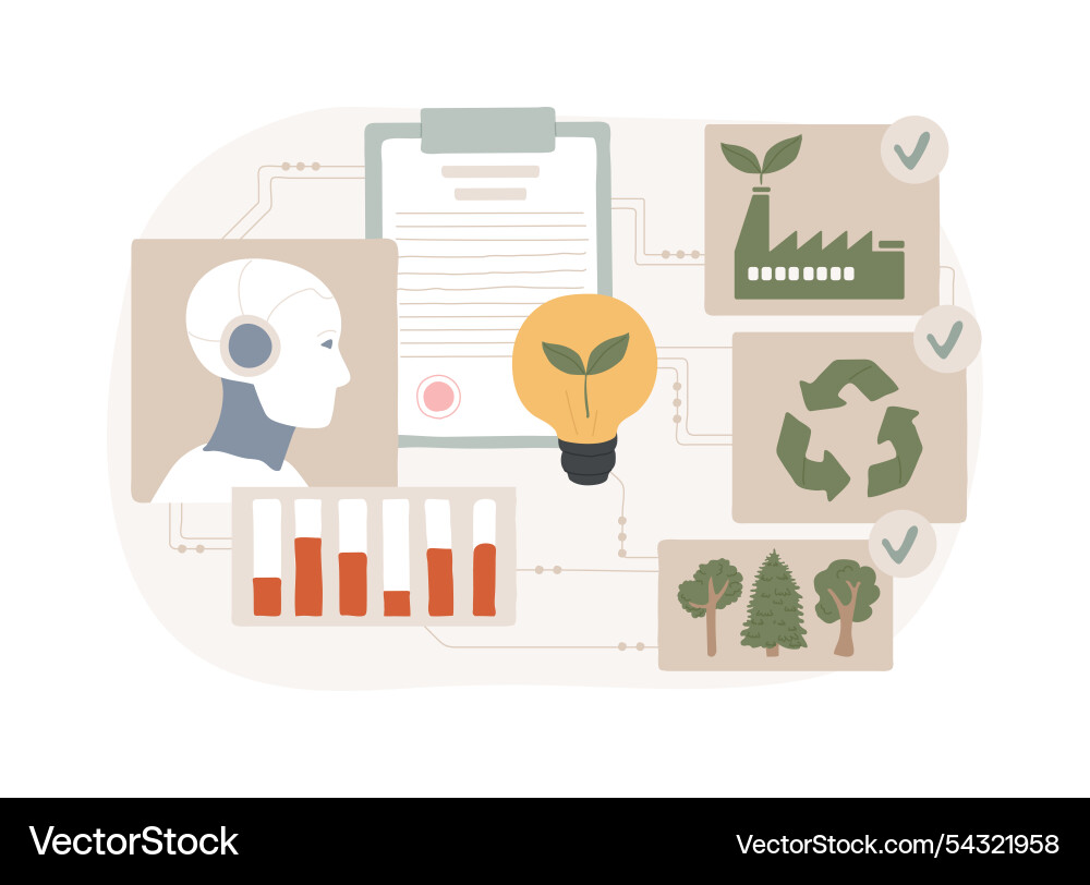 Ai-streamlined environmental compliance abstract Vector Image