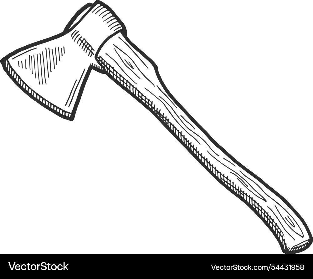 Axe engraving lumberjack tool handyman craft Vector Image