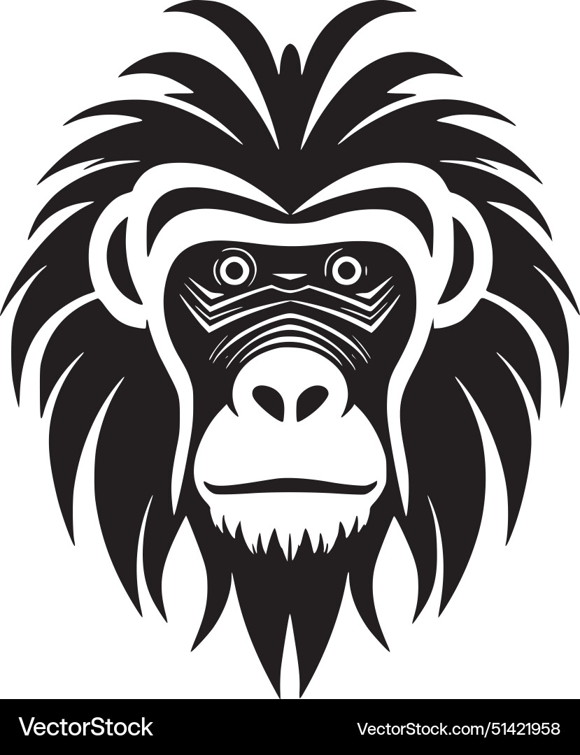 Baboon - minimalist and simple silhouette Vector Image