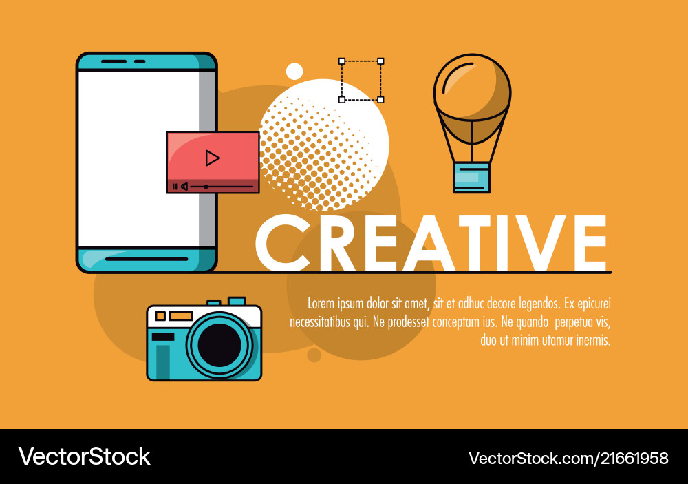 Be creative poster Royalty Free Vector Image - VectorStock