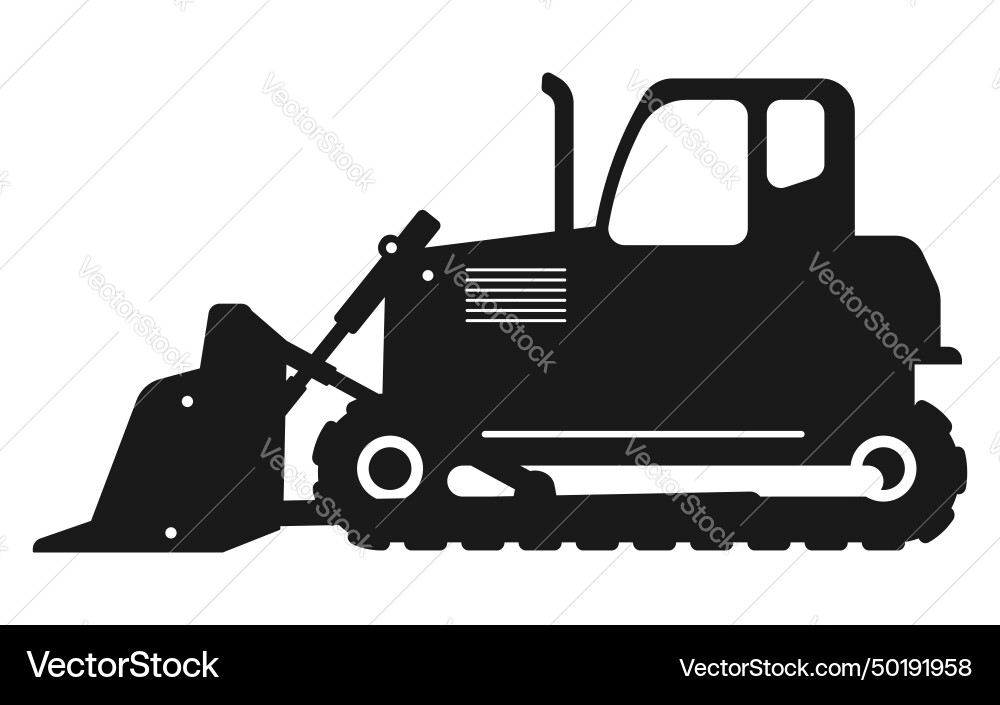 Bulldozer icon heavy equipment Royalty Free Vector Image