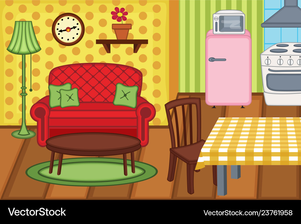 Cartoon apartment interior Royalty Free Vector Image