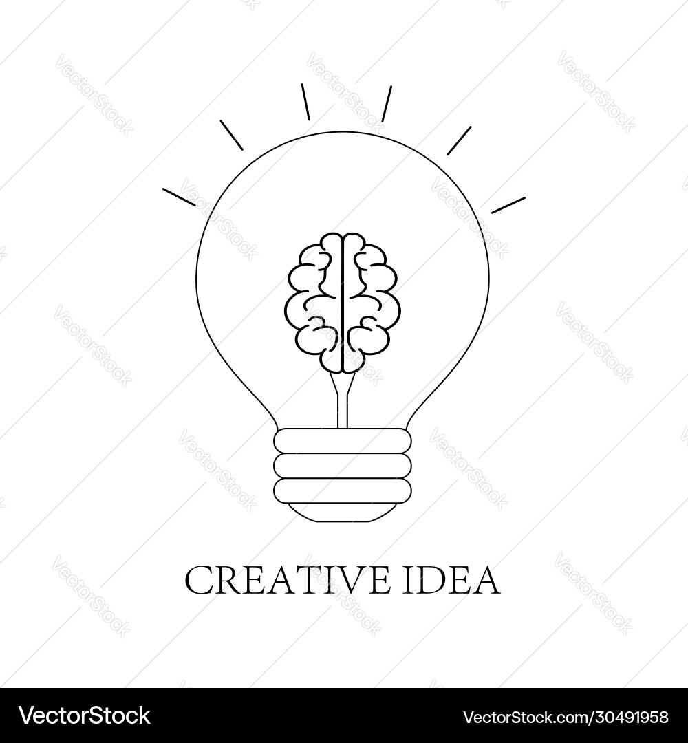Creative idea logo with a light bulb symbol Vector Image