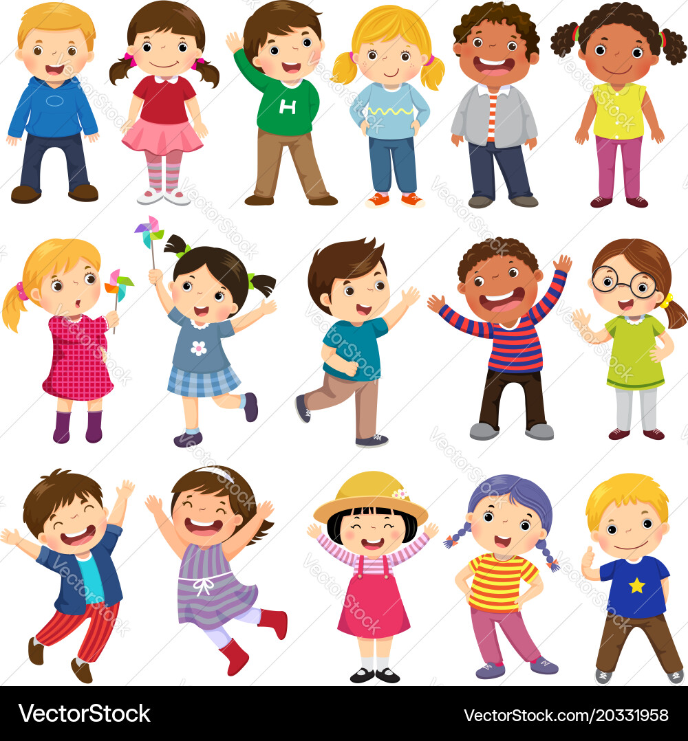 Diverse Group of Children Royalty Free Vector Image