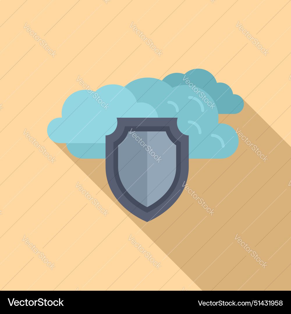 Flat design icon of cloud security shield Vector Image