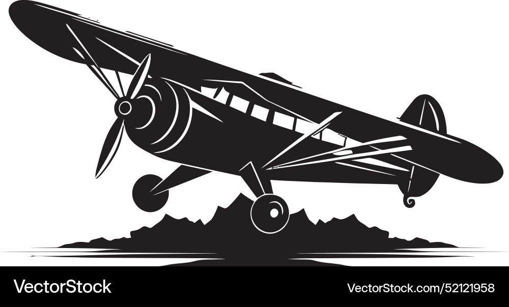 Graphite aviator art blackened aircraft Royalty Free Vector
