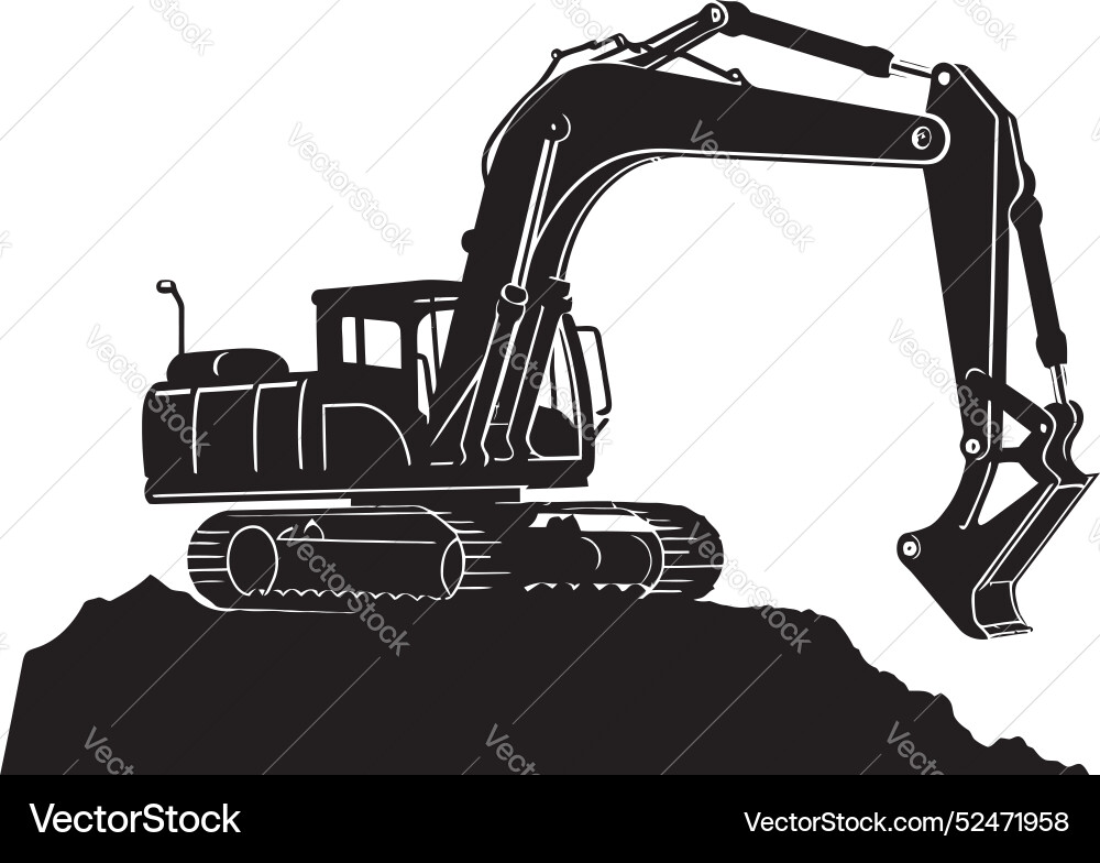 Heavy metal maestro excavator design icon Vector Image