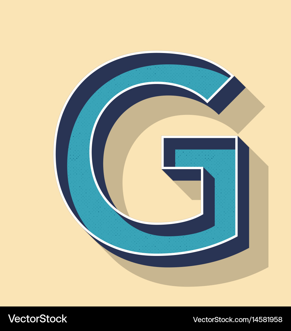 Letter g retro text style fonts concept Royalty Free Vector