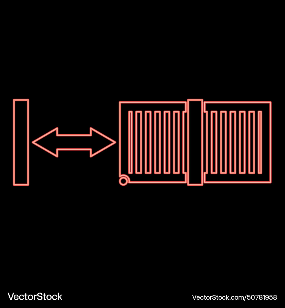 Neon sliding gates automatic lattice fence system Vector Image