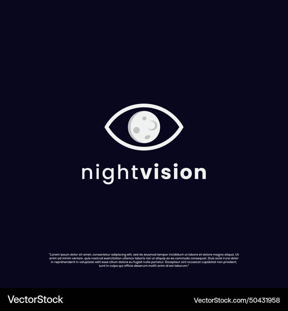 Night vision logo eye with the moon concept Vector Image