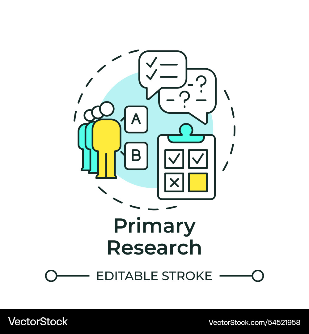 Primärforschung Multi-Farbkonzept-Ikone Vektorbild