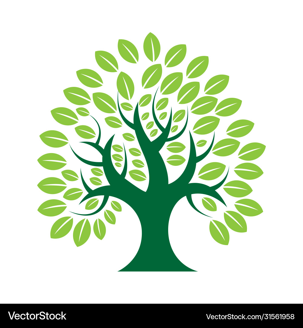 Simple and modern trees natural logo 4 Royalty Free Vector
