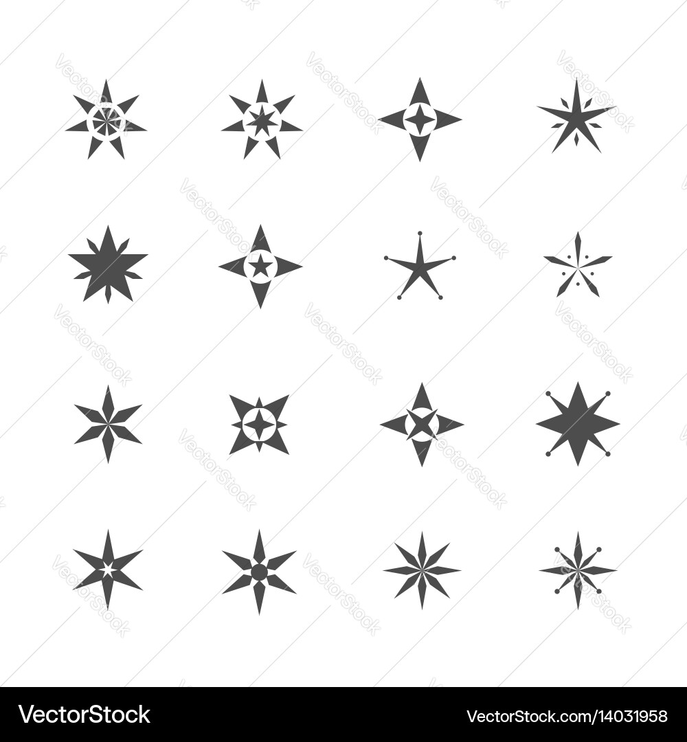 Star shape icons Royalty Free Vector Image - VectorStock