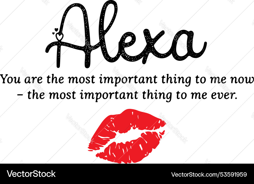 Alexa name with lip Royalty Free Vector Image - VectorStock