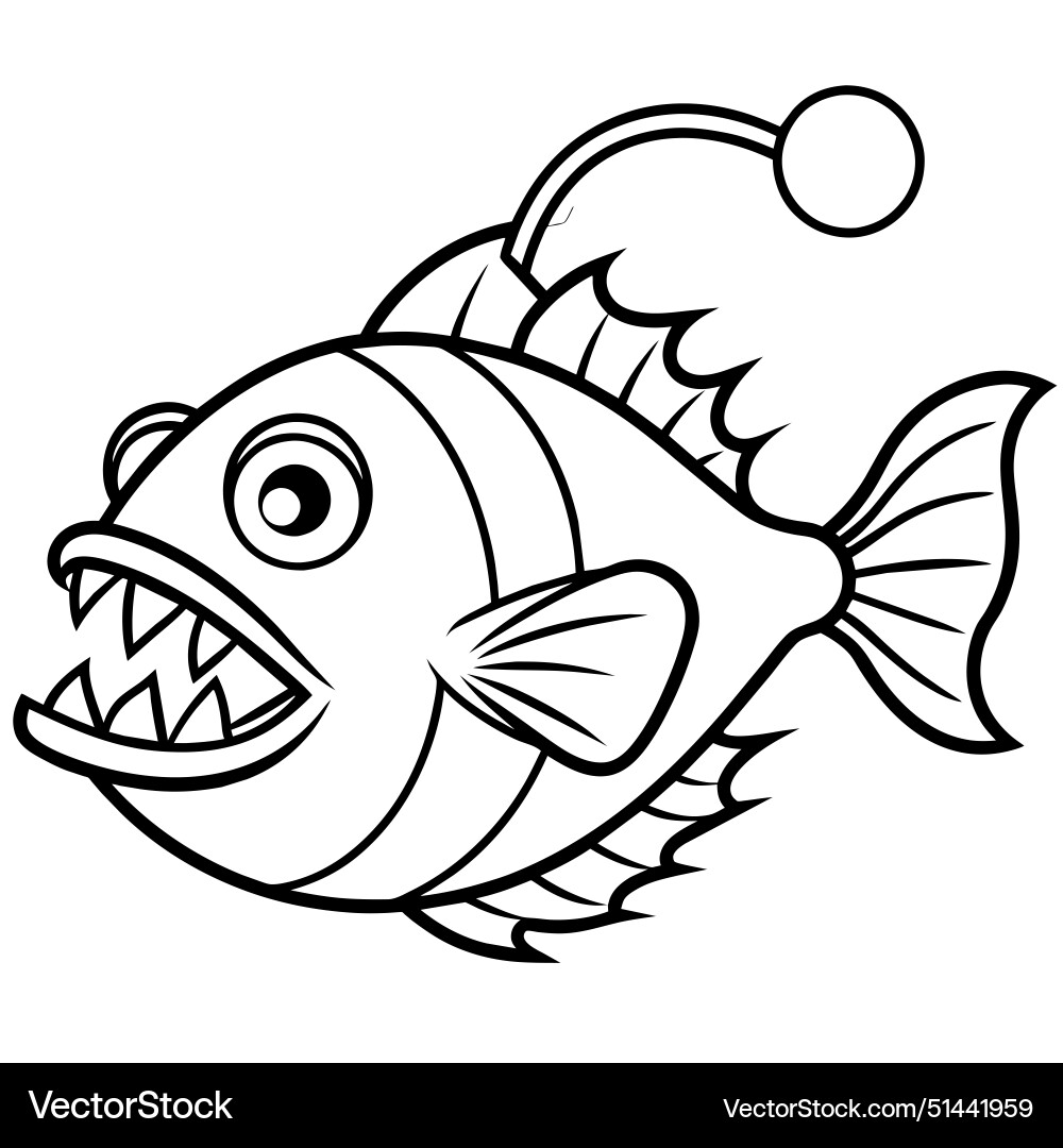 Anglerfish fish stands icon Royalty Free Vector Image