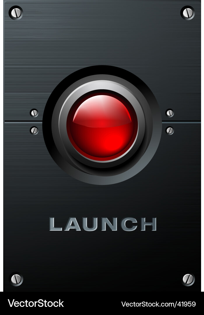 Brushed Metal Red Button Royalty Free Vector Image