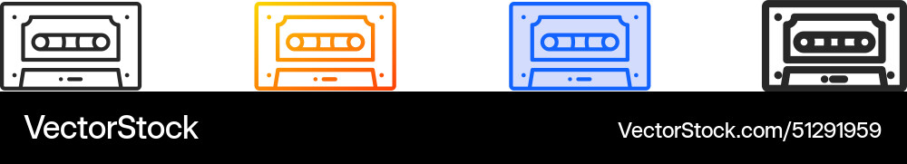 Cassete iconthin linear gradient blue stroke Vector Image
