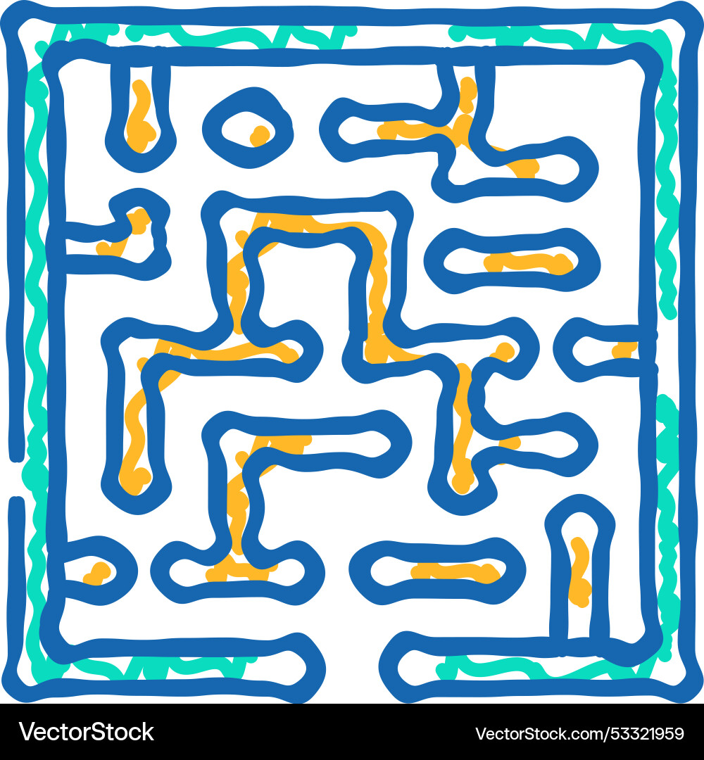 Corn maze autumn season icon doodle Royalty Free Vector