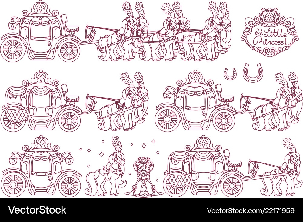 Cute cinderella carriage Royalty Free Vector Image