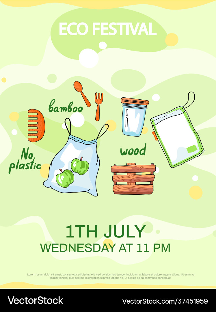 Eco festival concept poster environment Royalty Free Vector