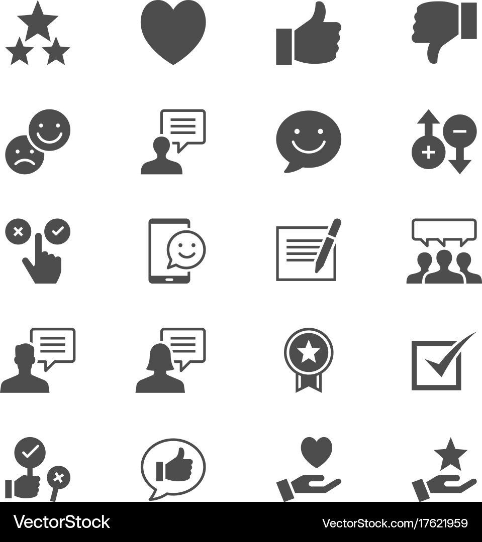 Feedback and review flat icons Royalty Free Vector Image