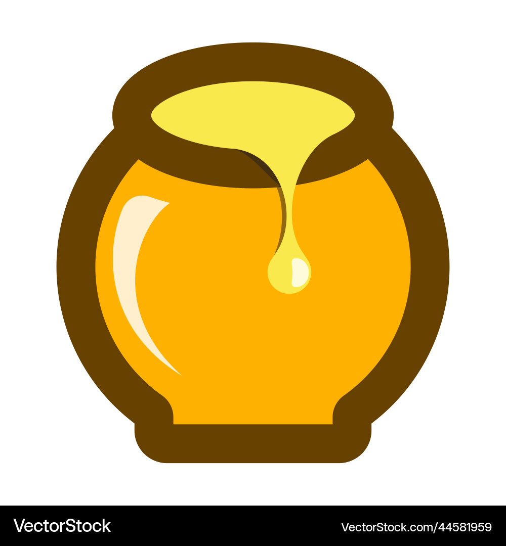 Honey Jar Icon - Flat Style Royalty Free Vector Image