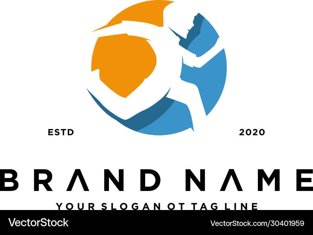 Human run logo design Royalty Free Vector Image