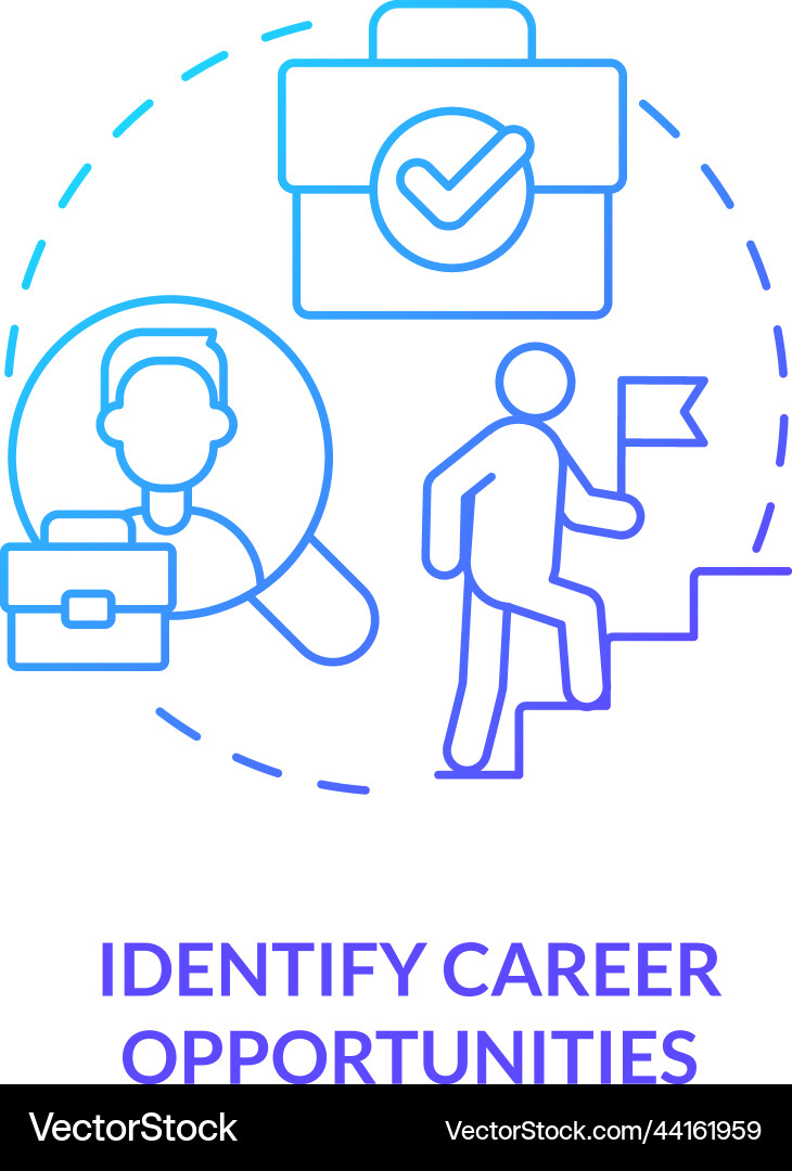 Identify career opportunities blue gradient Vector Image