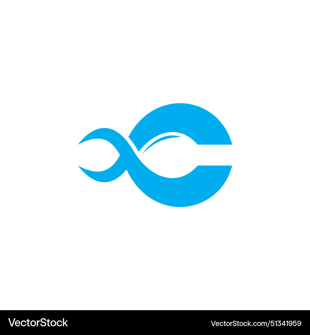 Letter c curves wavy linked abstract logo Vector Image