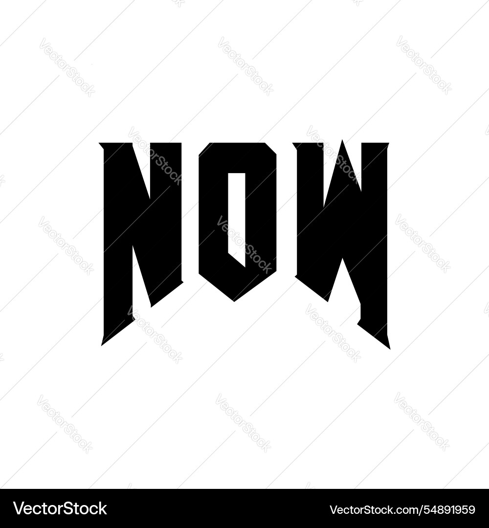 Now letter logo design for technology company Vector Image