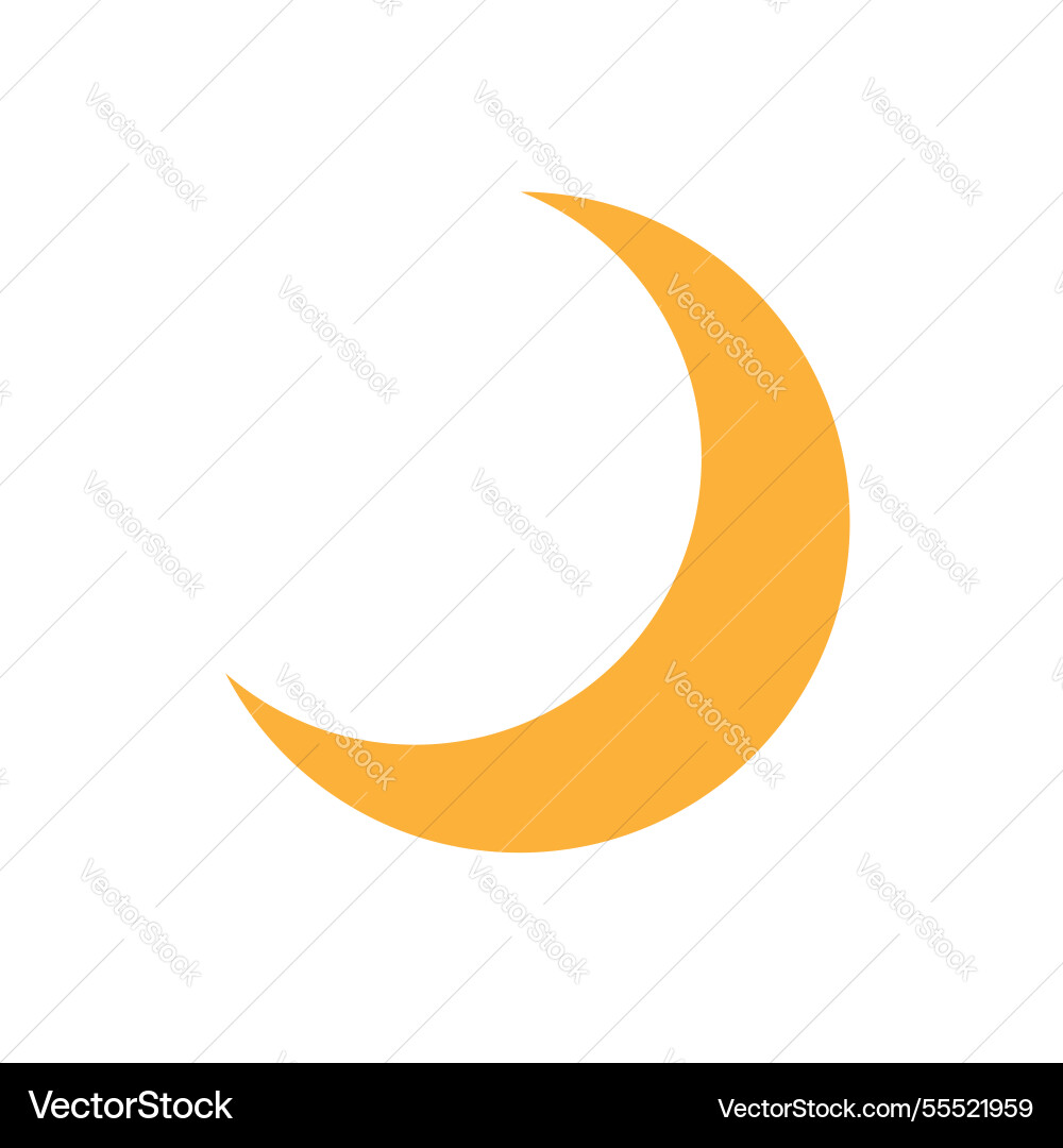 Orange crescent basic simple shapes isolated Vector Image