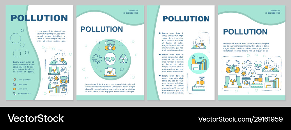 Pollution brochure template flyer booklet leaflet Vector Image