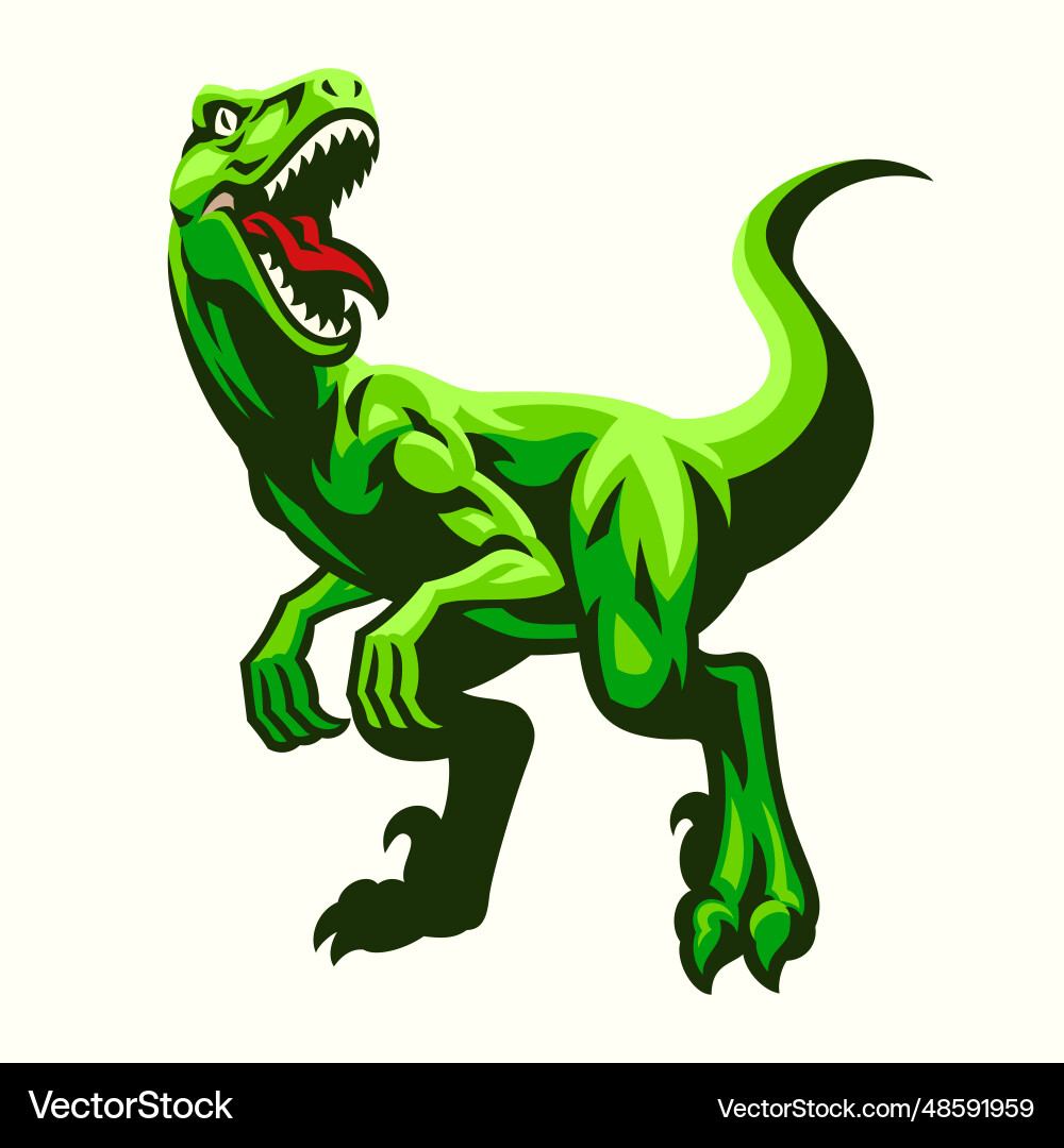 Roaring raptor mascot Royalty Free Vector Image