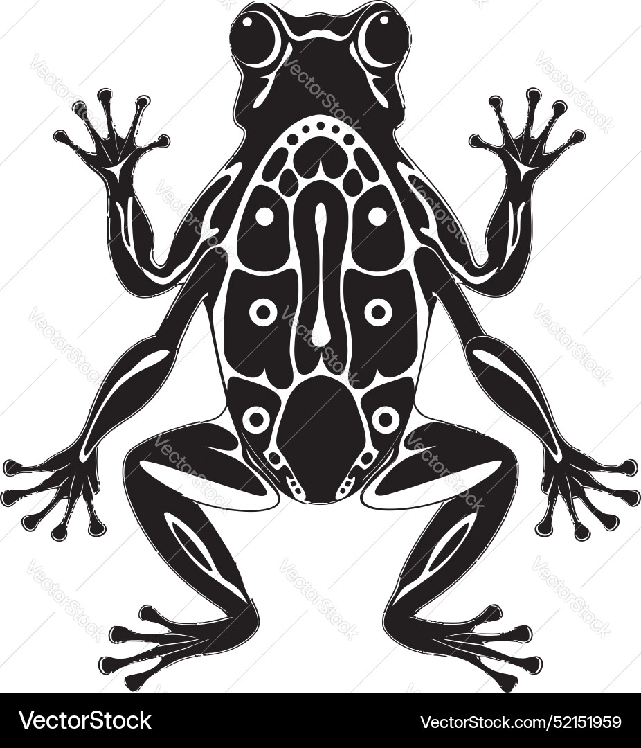 Spooky swamp song skeleton frog logo design Vector Image