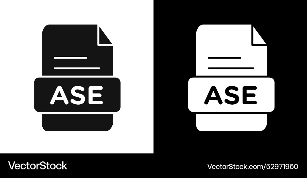 Ase file document icon flat line symbol set Vector Image