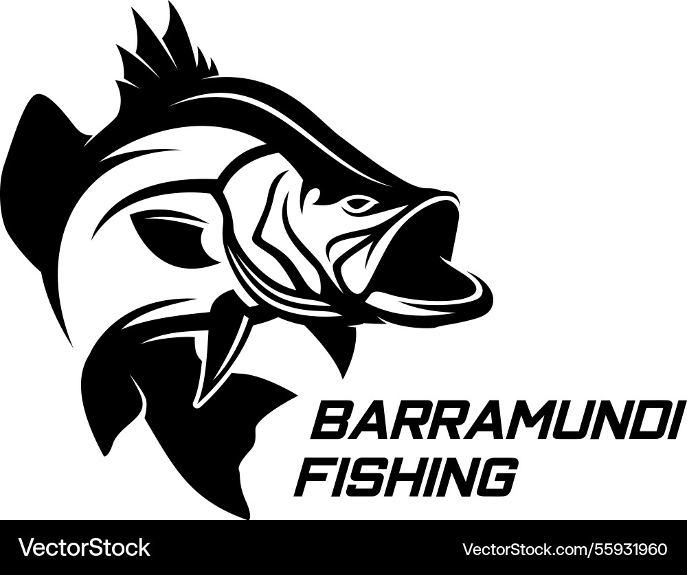 Barramundi fishing logo image Royalty Free Vector Image