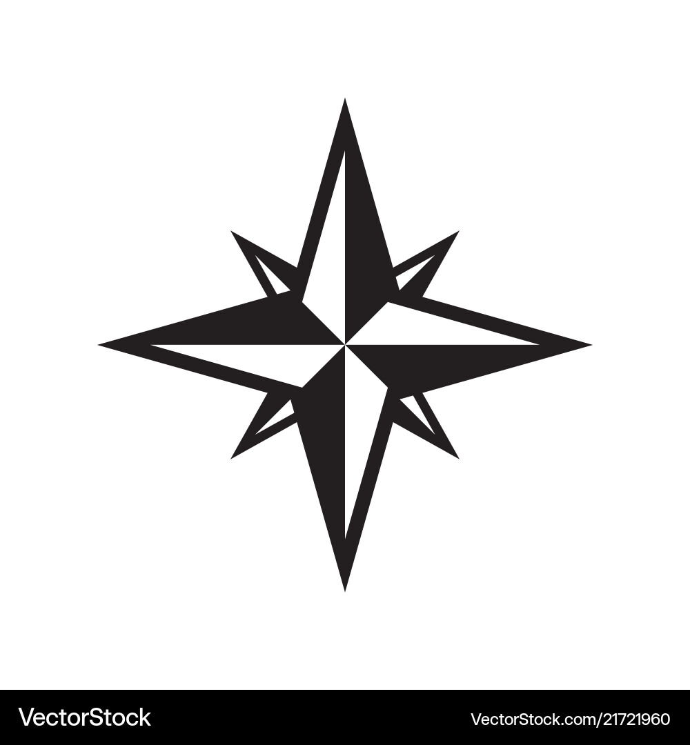 Black compass icon Royalty Free Vector Image - VectorStock