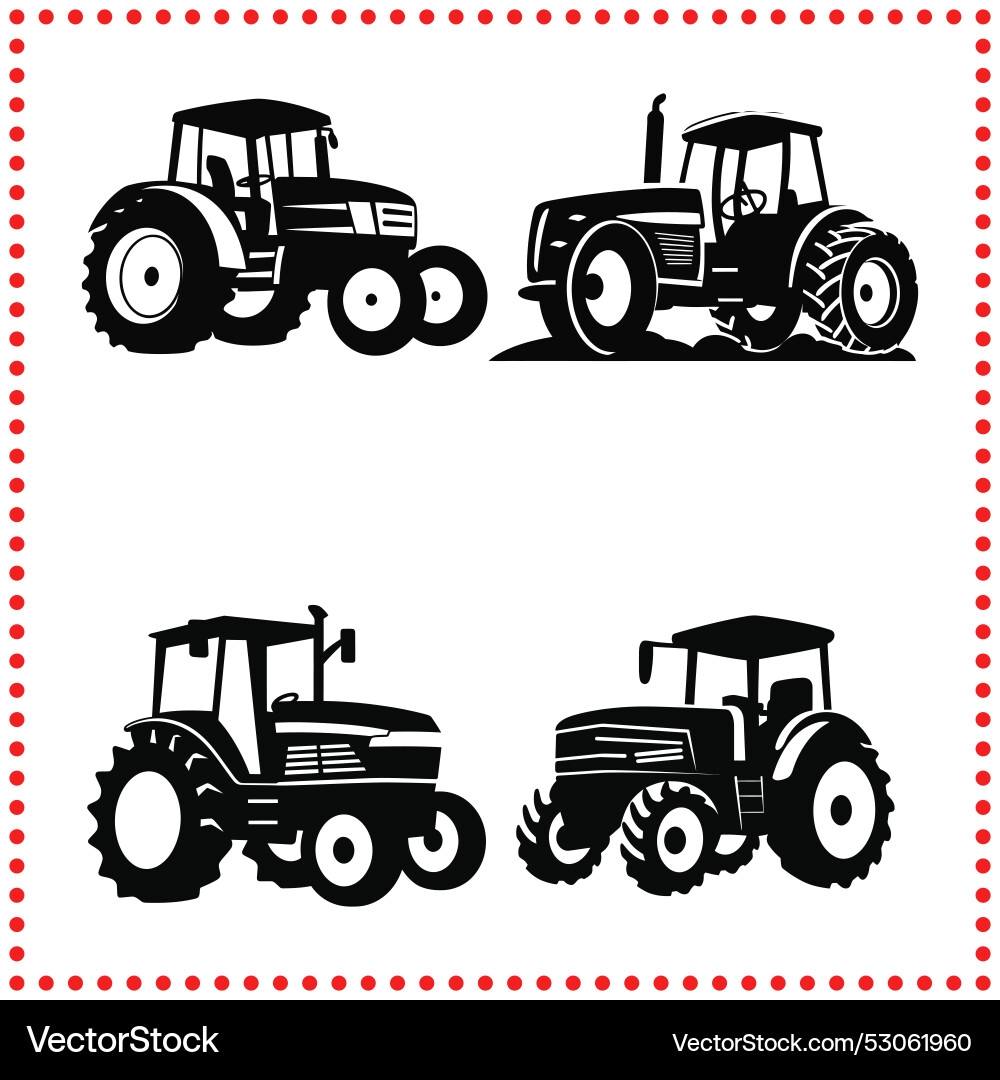 Bold tractor designs perfect for farming industry Vector Image
