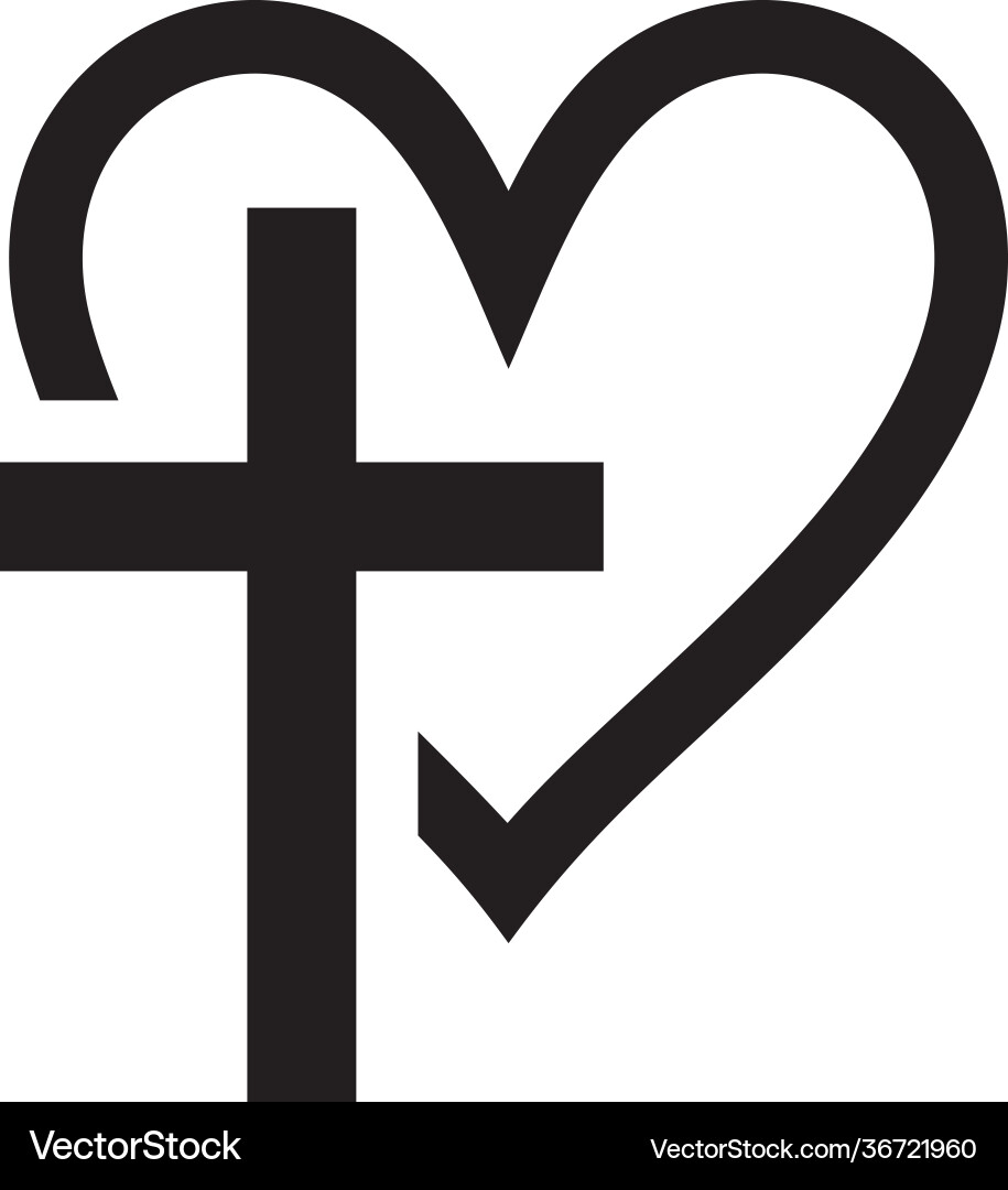 Cross heart Royalty Free Vector Image - VectorStock